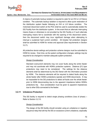 Hydro One Dg Technical Interconnection Requirements Distribution ...