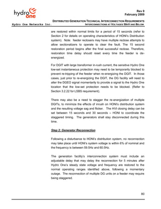 Hydro One Dg Technical Interconnection Requirements Distribution ...