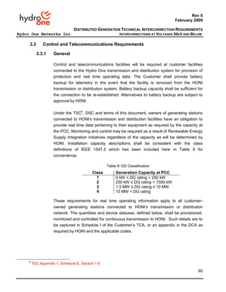 Hydro One Dg Technical Interconnection Requirements Distribution ...