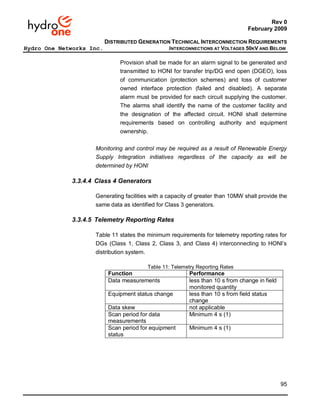 Hydro One Dg Technical Interconnection Requirements Distribution ...