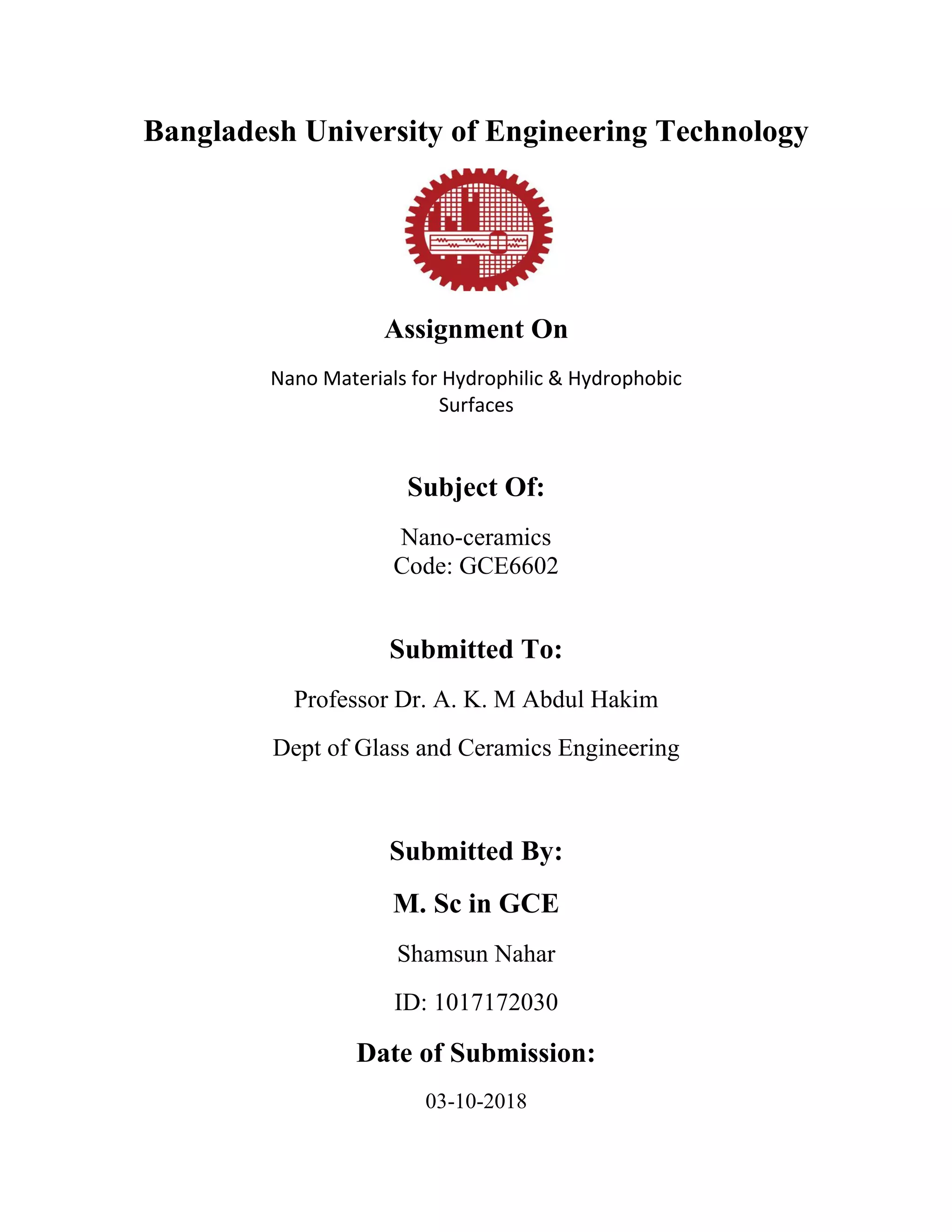 Hydrophilic & hydrophobic assignment | PDF