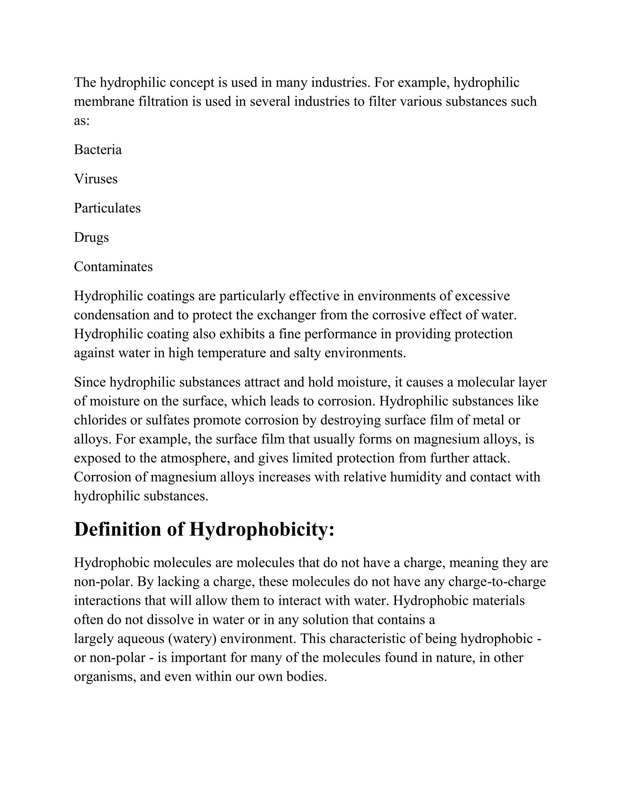 Hydrophilic & hydrophobic assignment | PDF
