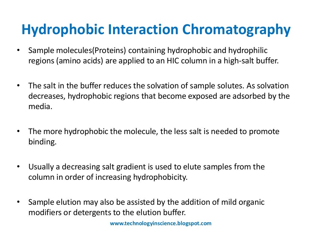 Hydrophobic Interaction Chromatography [hic] Theory And Principle