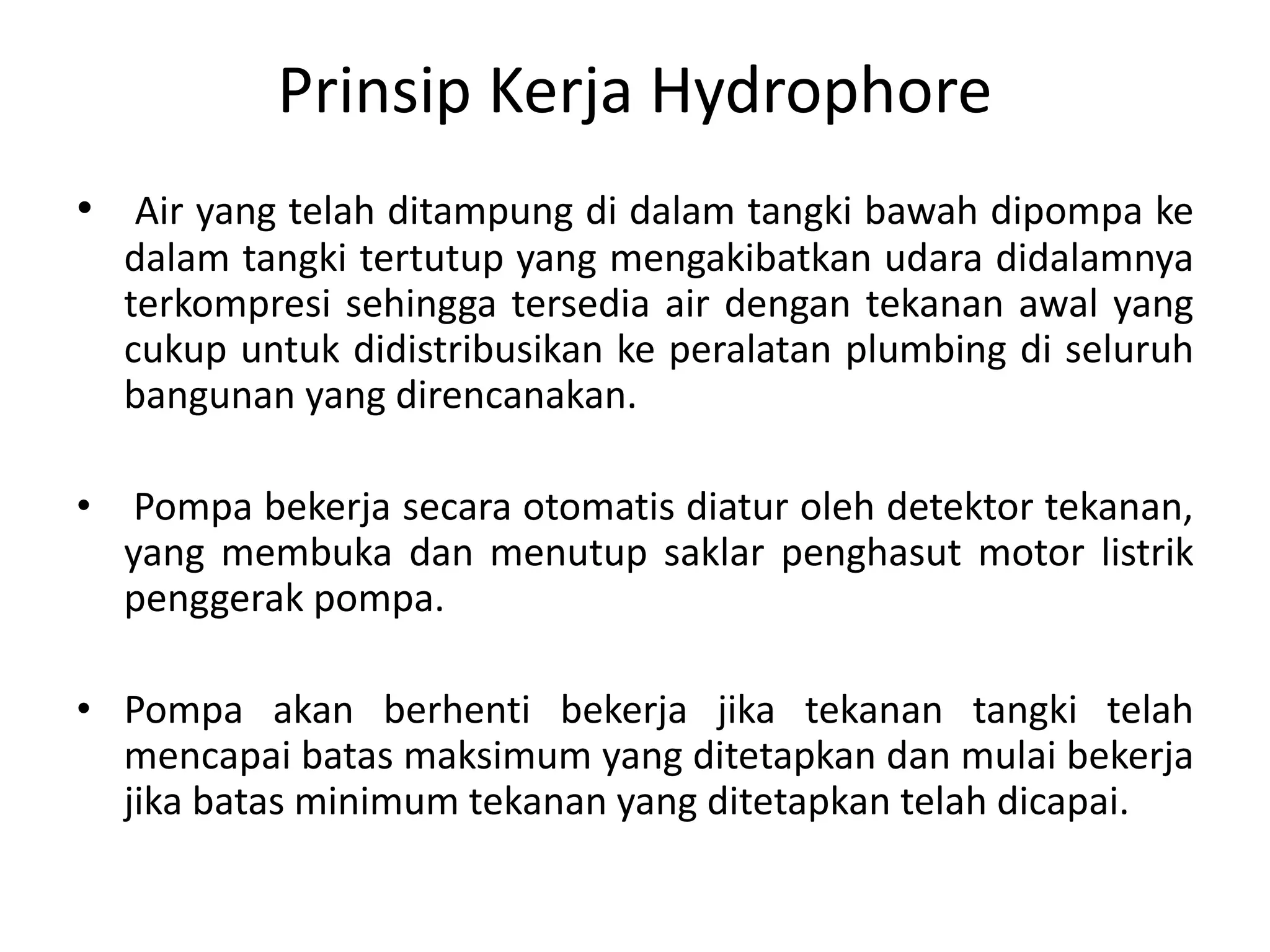 Hydrophore (tangki tekan) | PPTX