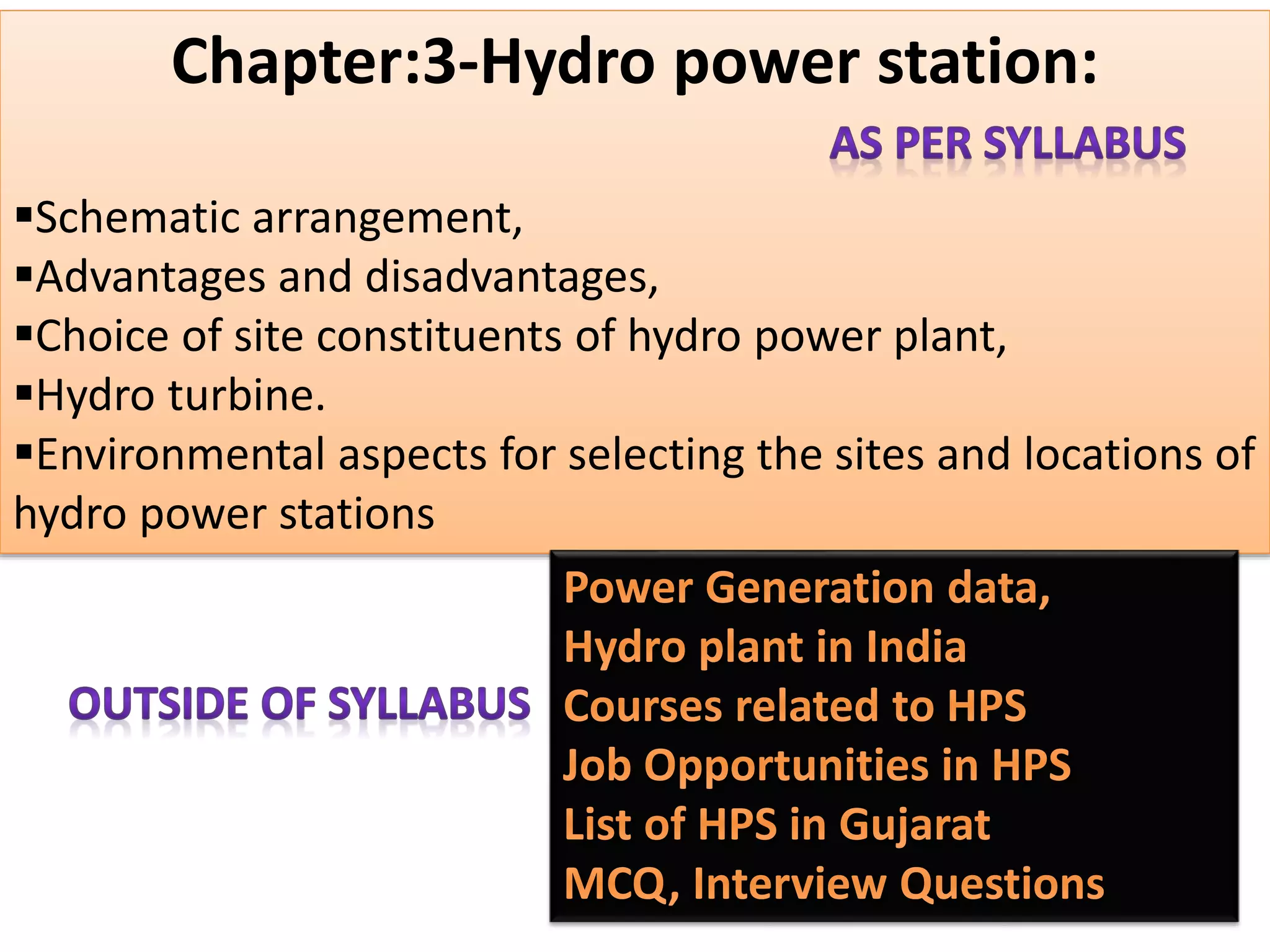 Hydro POWER PLANT | PPTX