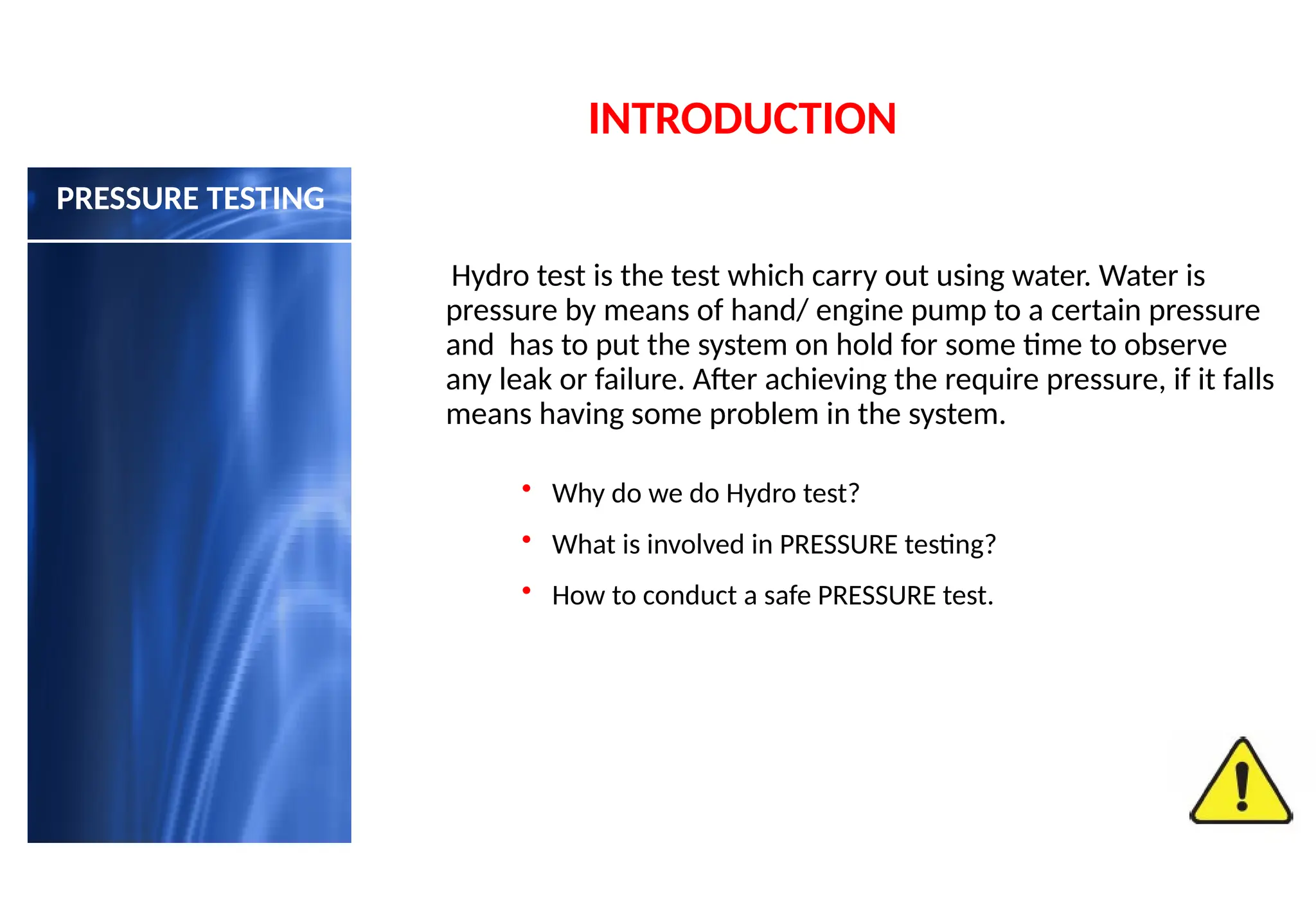 Hydro & Pneumatic test Training (Complete Guide. pptx | PPTX | First ...
