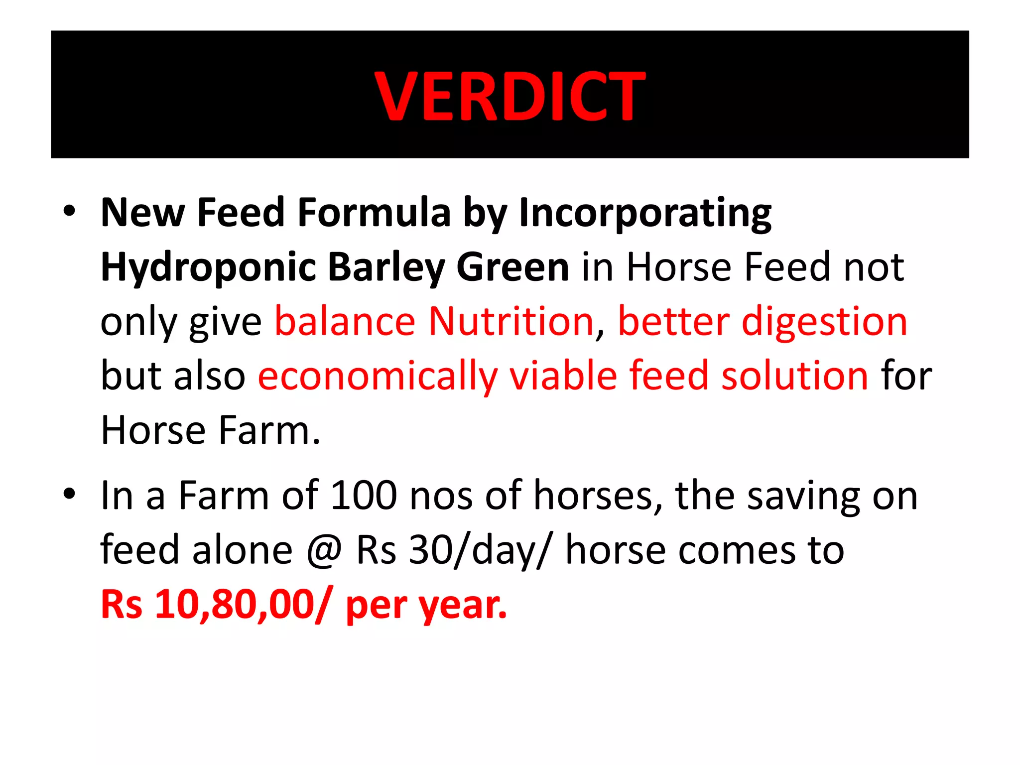 Hydroponic fodder horses | PPTX