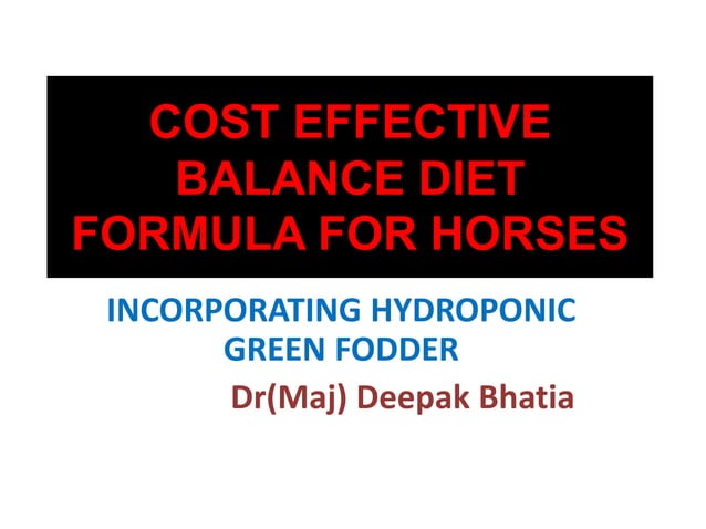 Hydroponic fodder horses | PPT
