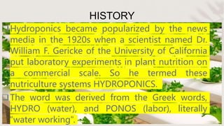 HYDROPONICS.pptx | Agriculture | Industries