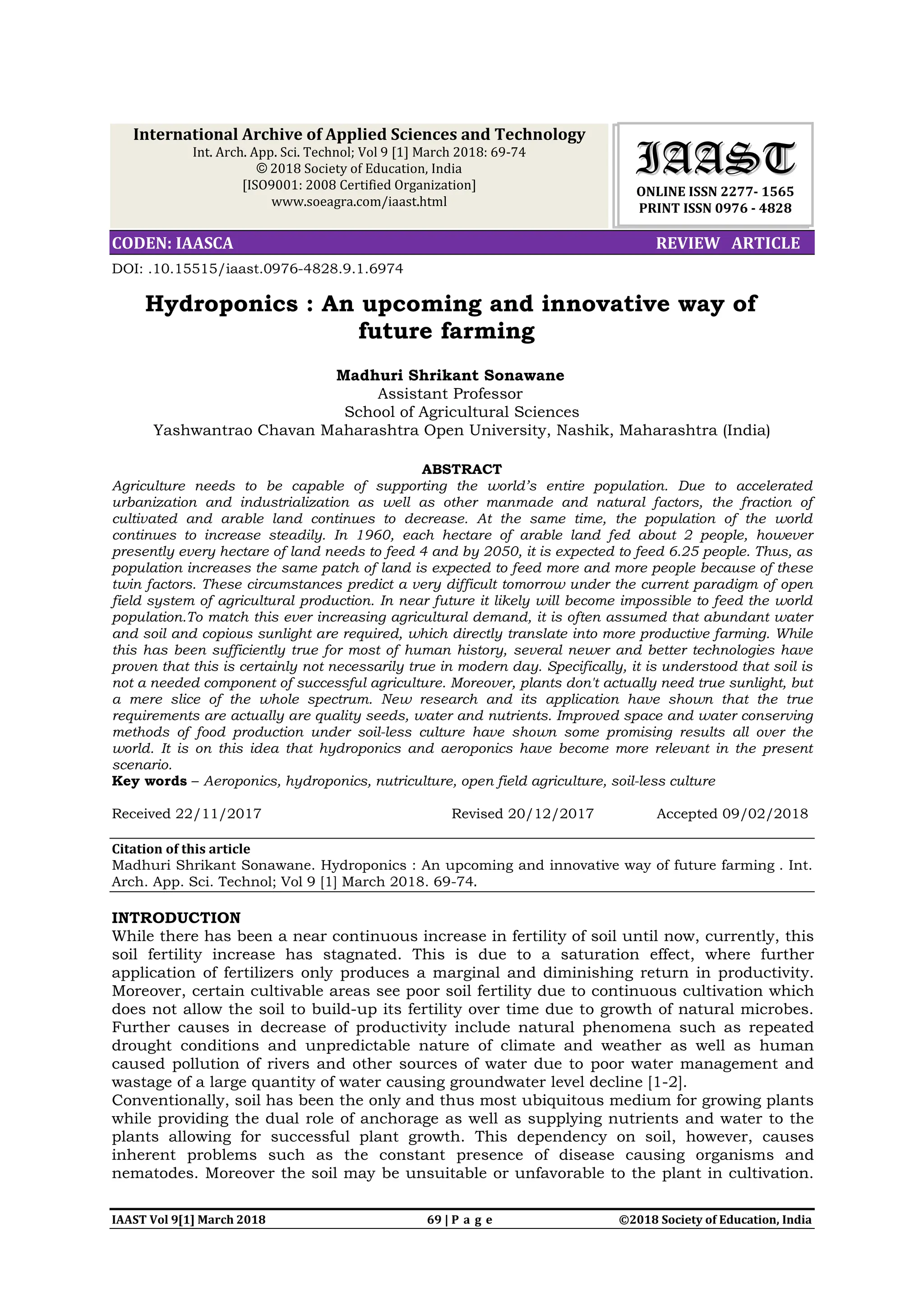 Hydroponics- Future farming as population increase.pdf