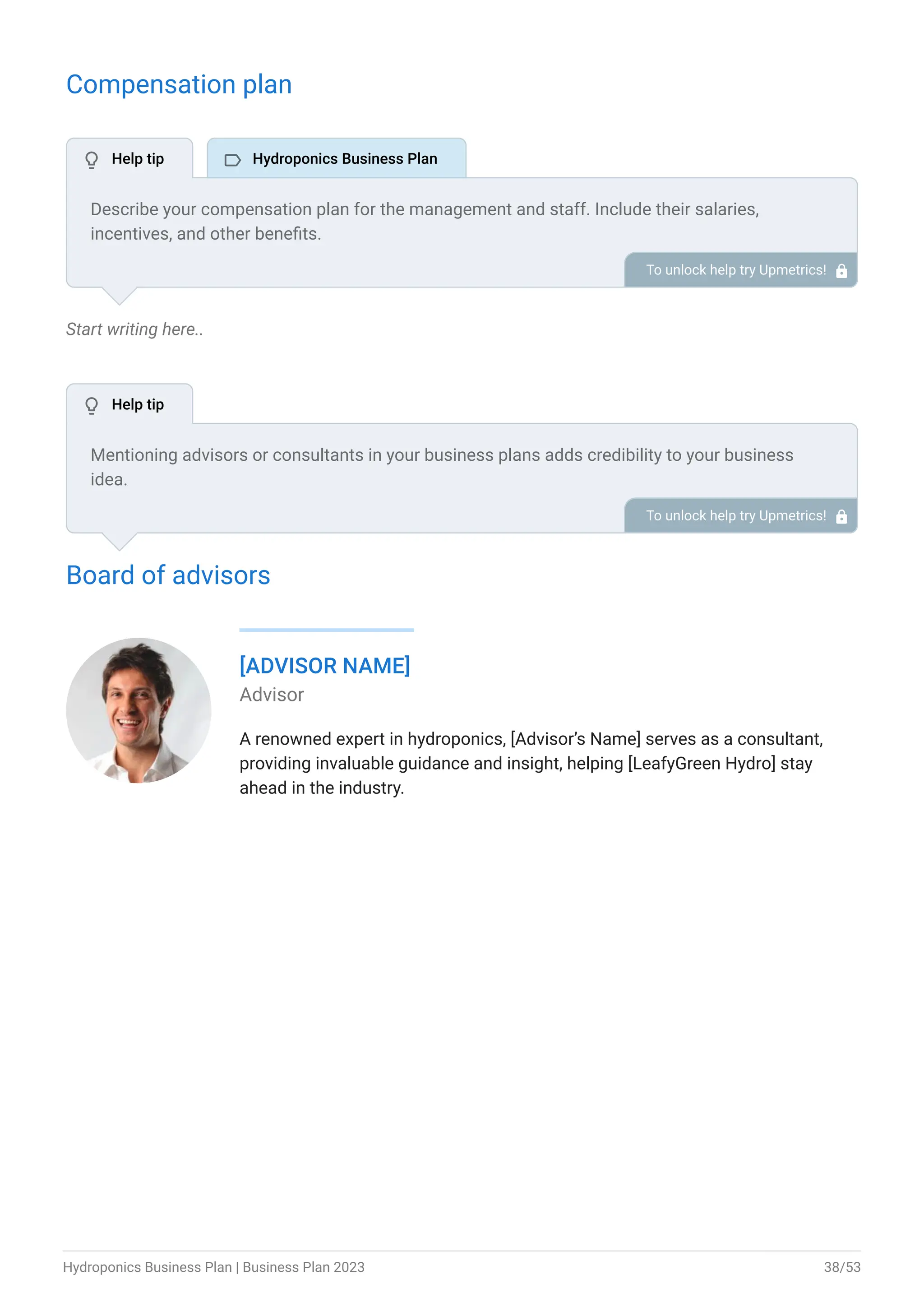 Hydroponics Business Plan Example | Upmetrics | PDF