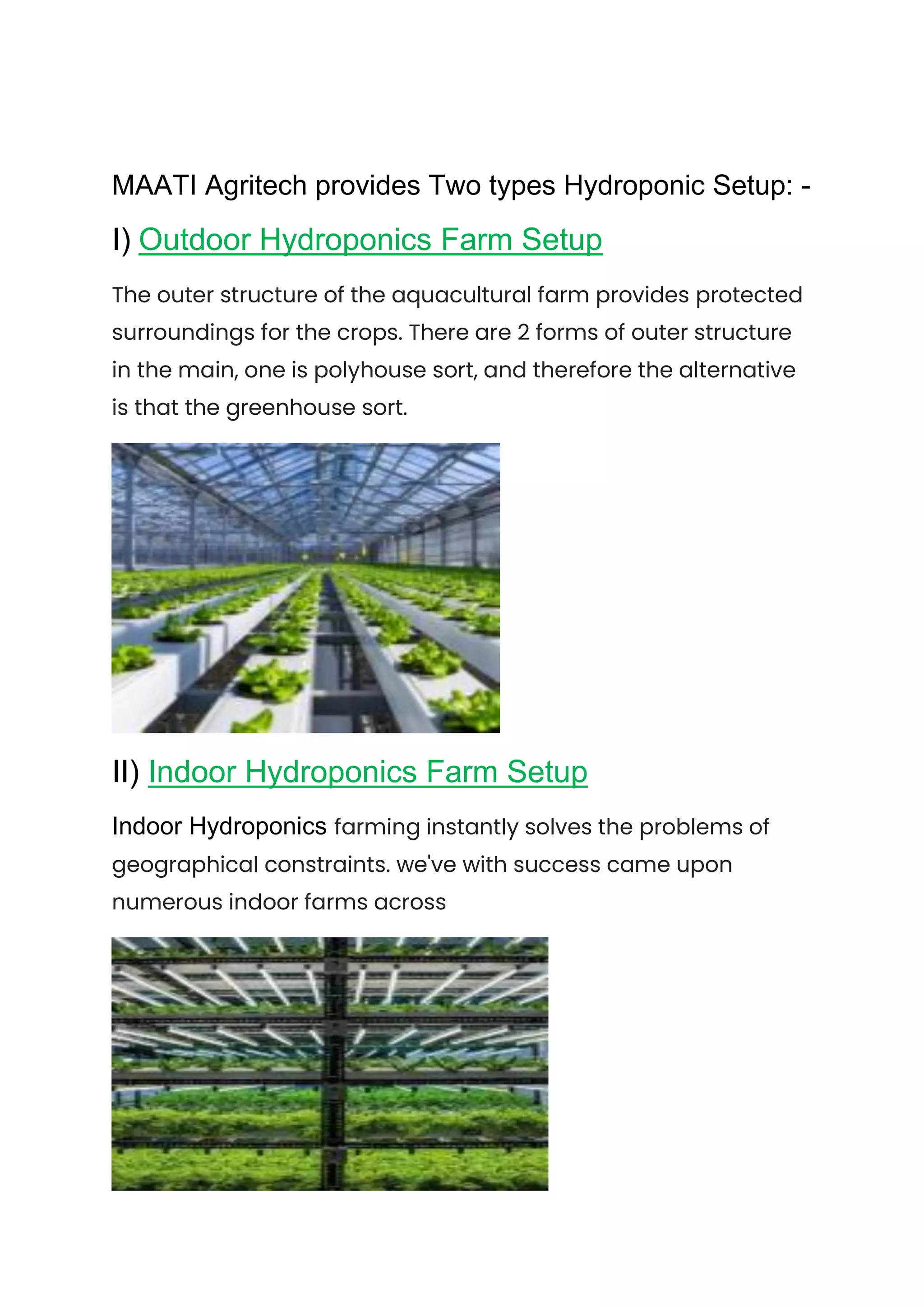 Hydroponic setup | PDF