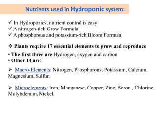 Soil less Agriculture-Hydroponics. | PPTX