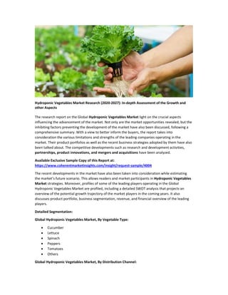 Hydroponic vegetables market | PDF