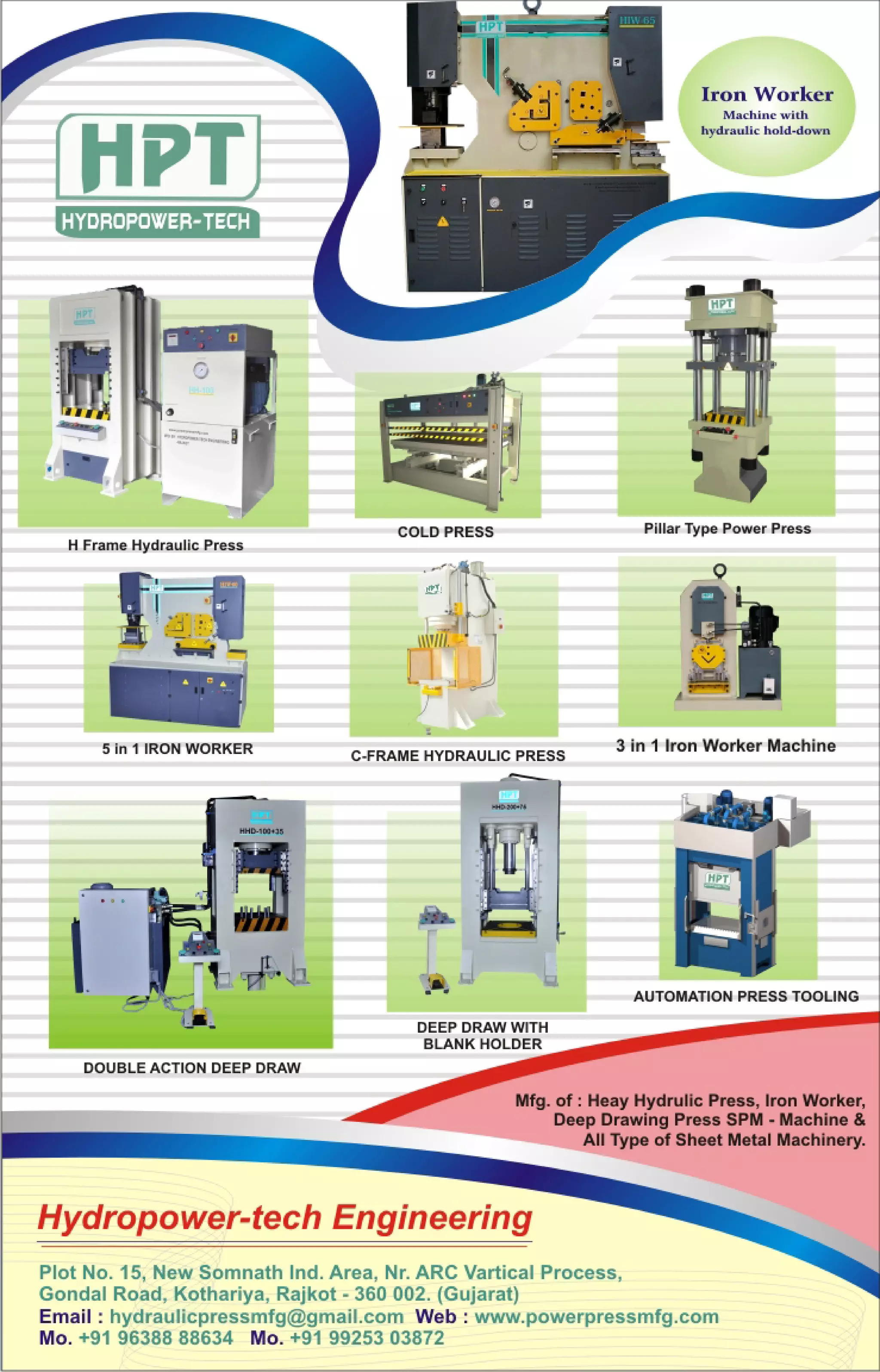 Hydro Power Tech Engineering, Rajkot, H Frame Hydraulic Presses | PDF