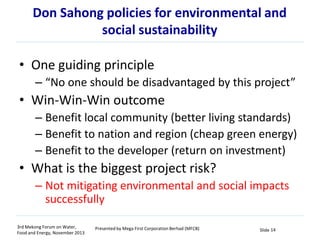 Hydropower development in laos don sahong experience in addressing ...