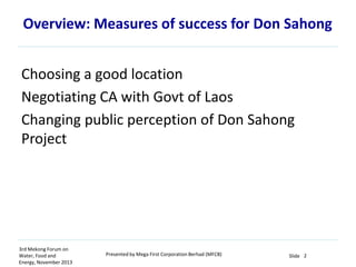 Hydropower development in laos don sahong experience in addressing ...