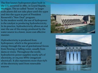 Hydro power plant | PPTX | Power and Energy Industry | Industries