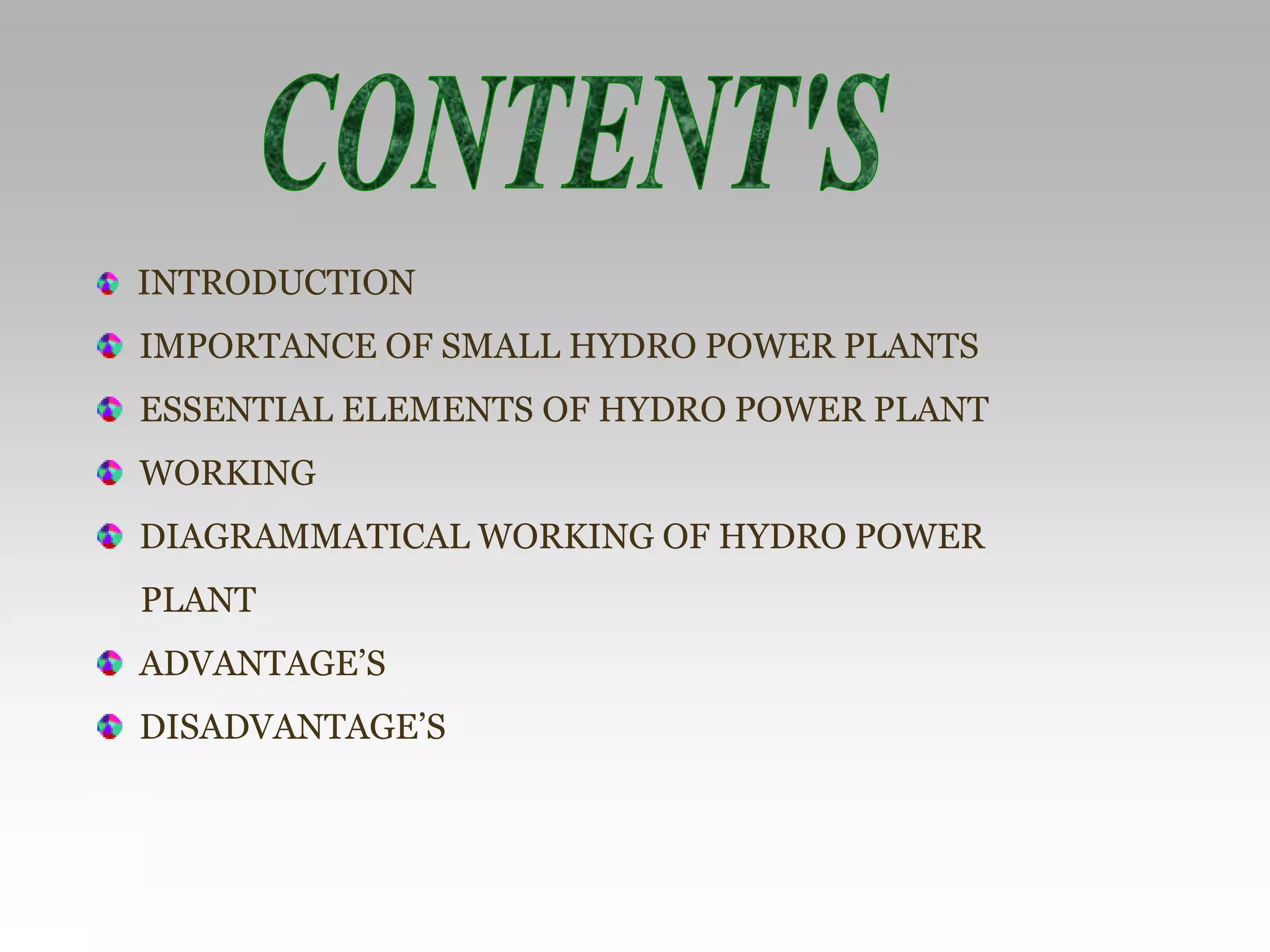 Hydro power plant | PPTX