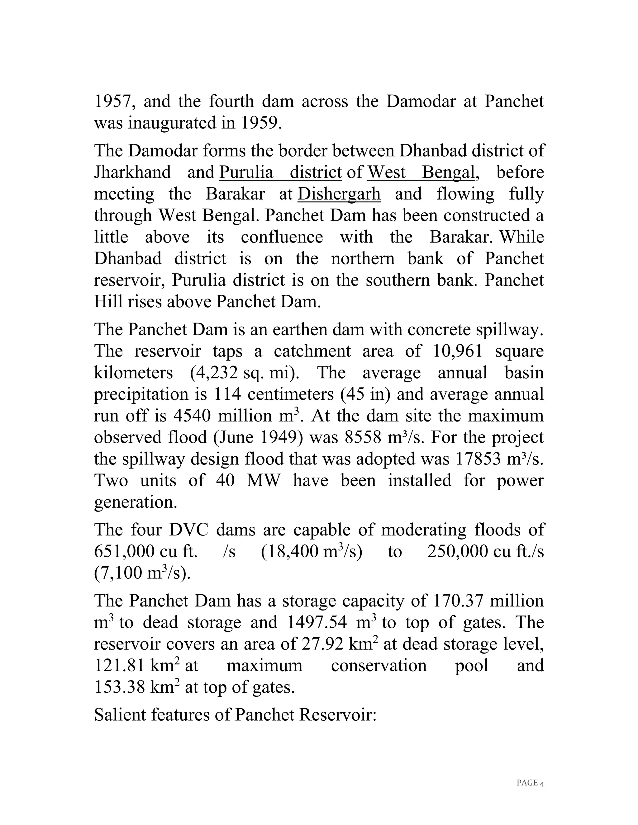 DVC Panchet Hydro Powerplant Project | DOCX