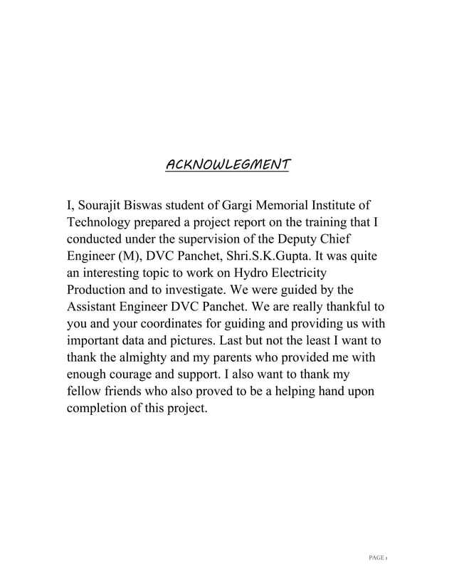 DVC Panchet Hydro Powerplant Project | DOCX