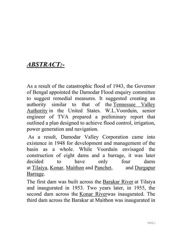 DVC Panchet Hydro Powerplant Project | DOCX