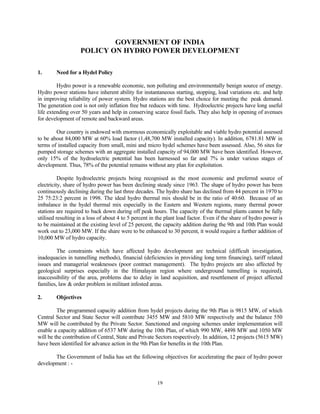 Hydro power policies and guidelines | PDF