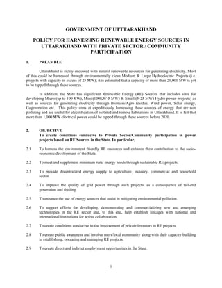 Hydro power policies and guidelines | PDF