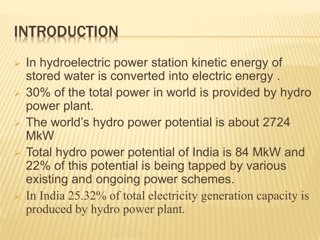 Hydro power plant | PPTX | Power and Energy Industry | Industries