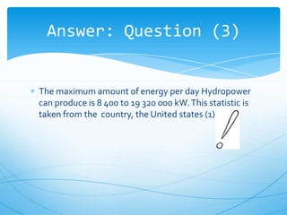 Hydropower slide show. | PPTX