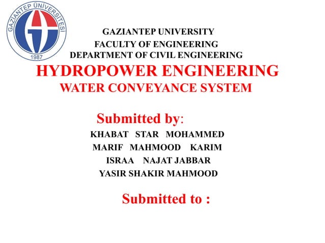 Hydropower water conveyance systam | PPT