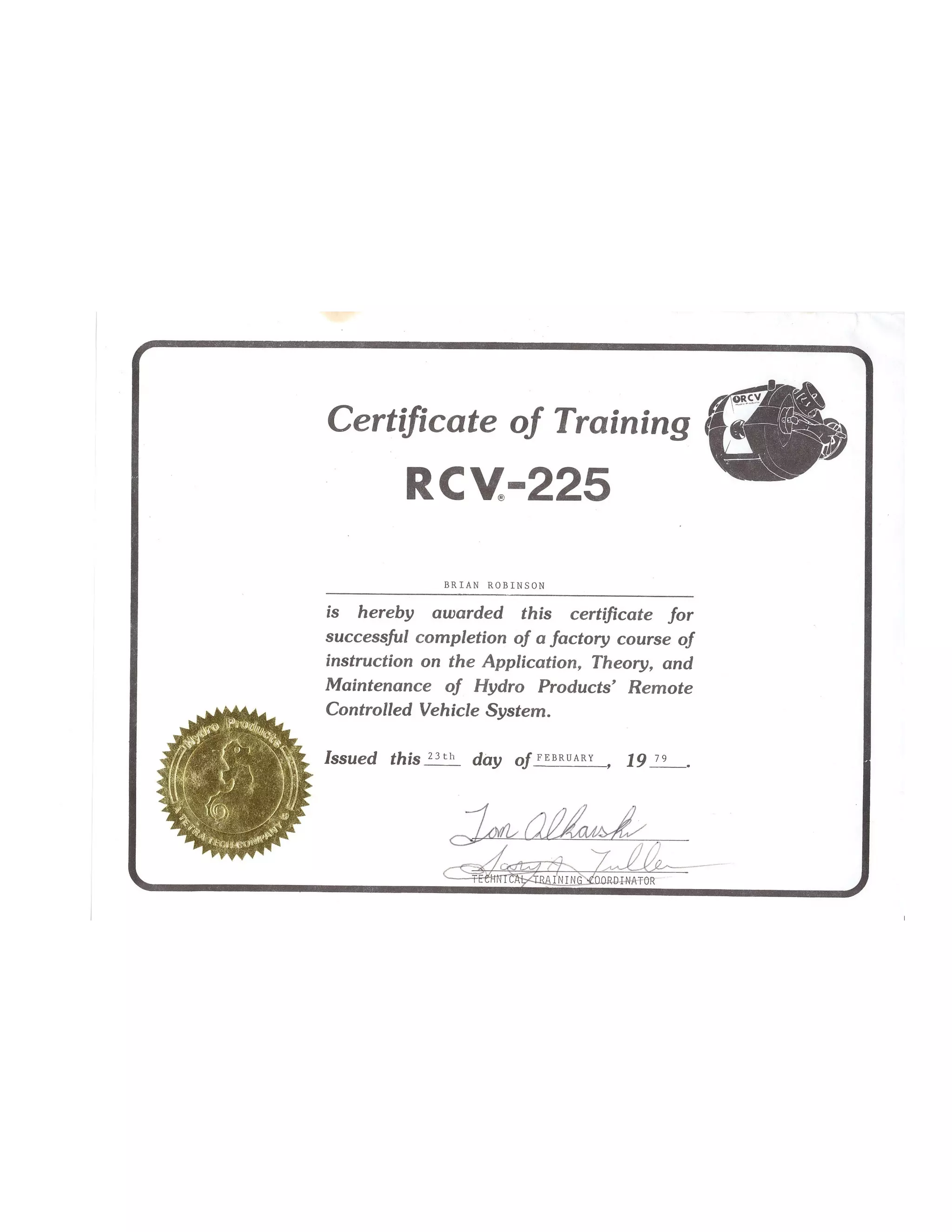 Hydro products 225 training 1979 | PDF