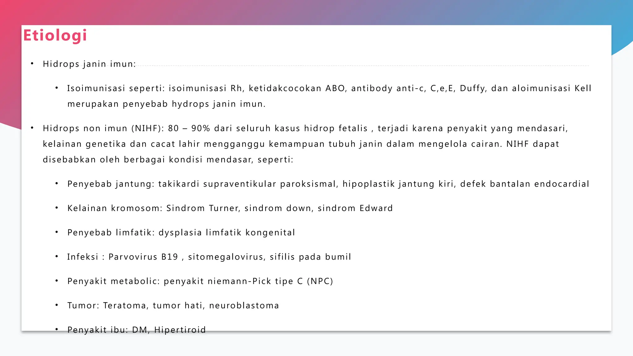 Rangkuman kehamilan dengan Hydrops Fetalis, klasifikasi, etiologi.pptx