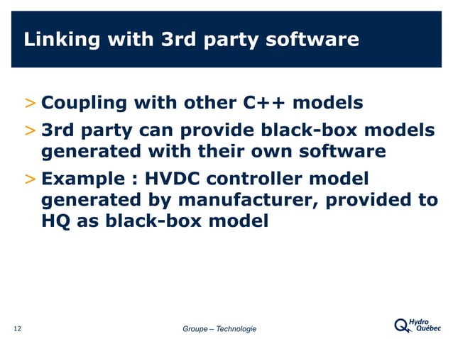 Hydro Quebec Roumy Interfacing Emtp Rv Withothersoftware Using C++ | PPT