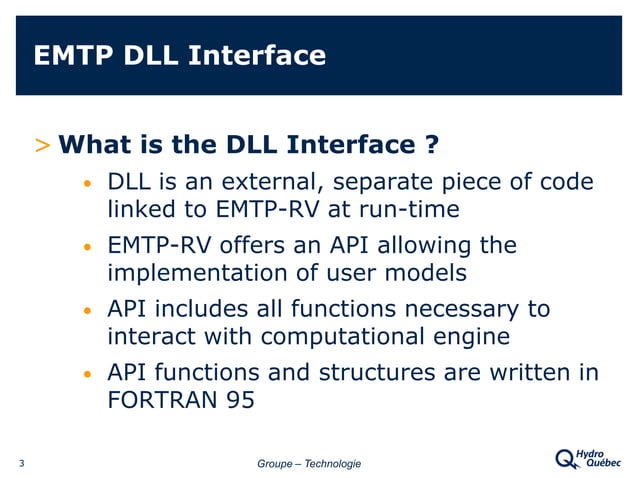 Hydro Quebec Roumy Interfacing Emtp Rv Withothersoftware Using C++ ...