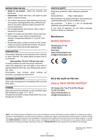 Hydrosave TDS :Hydrophobic impregnation for building materials | PDF