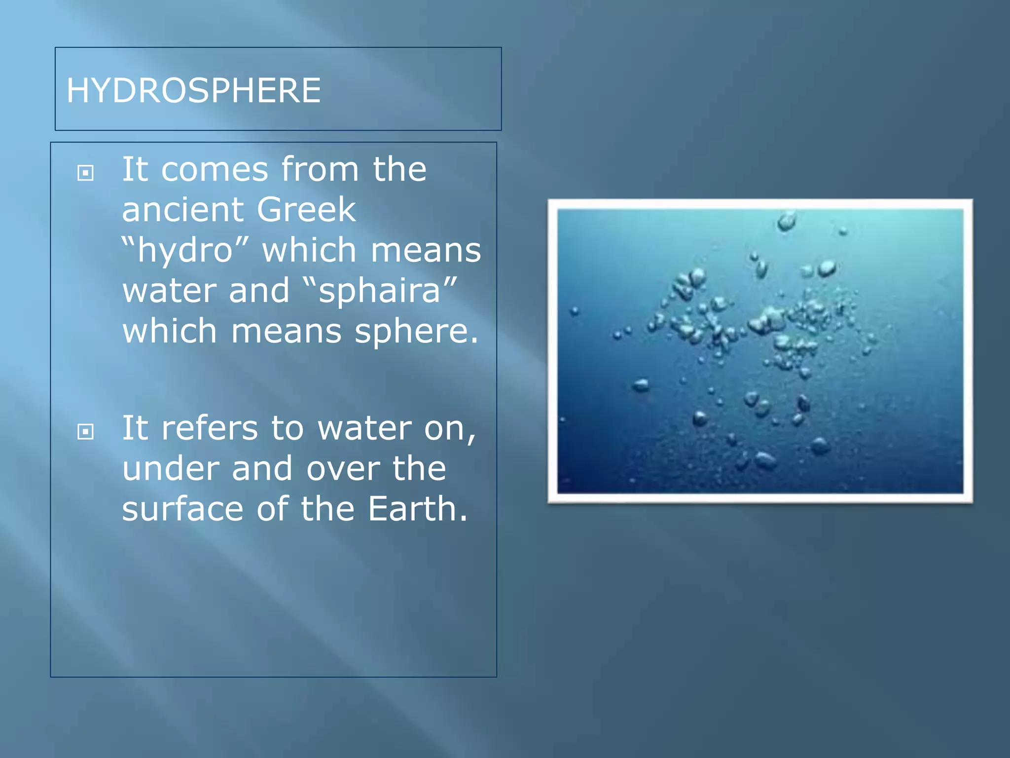 Hydrosphere | PPTX