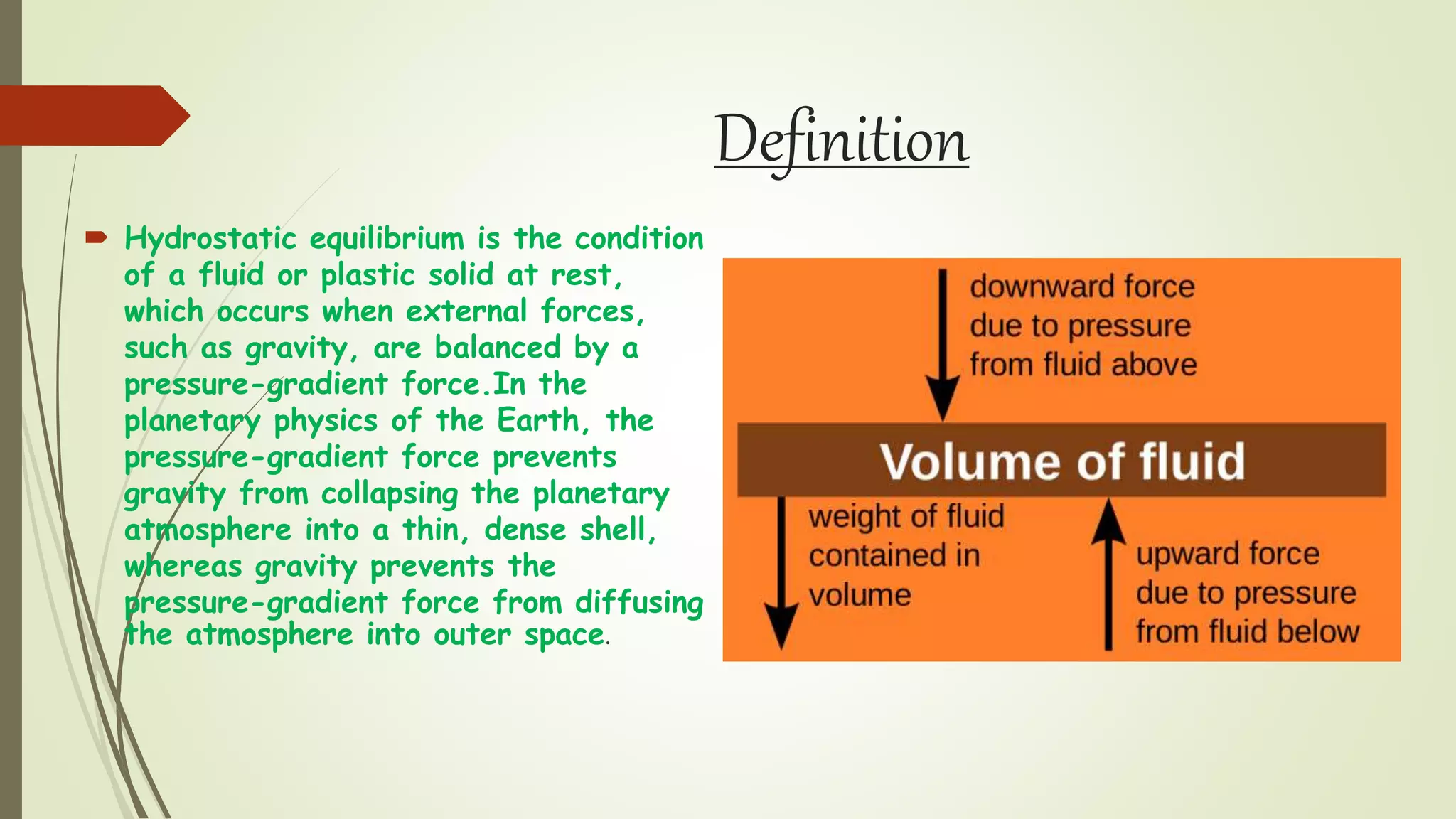 Hydrostatic equilibrium | PPTX