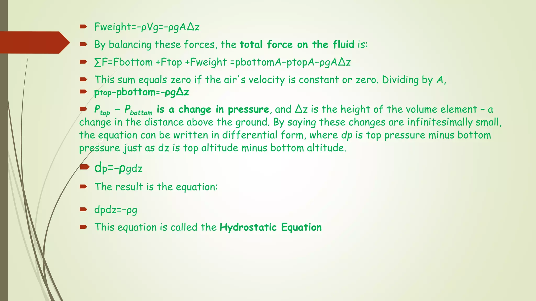 Hydrostatic equilibrium | PPT