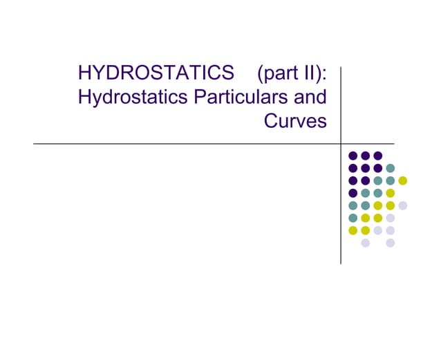 Hydrostatics 1 n 2 | PDF