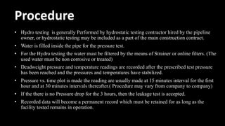 Piping Hydrostatic Test / Hydrotesting | PPTX