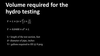 Piping Hydrostatic Test / Hydrotesting | PPTX