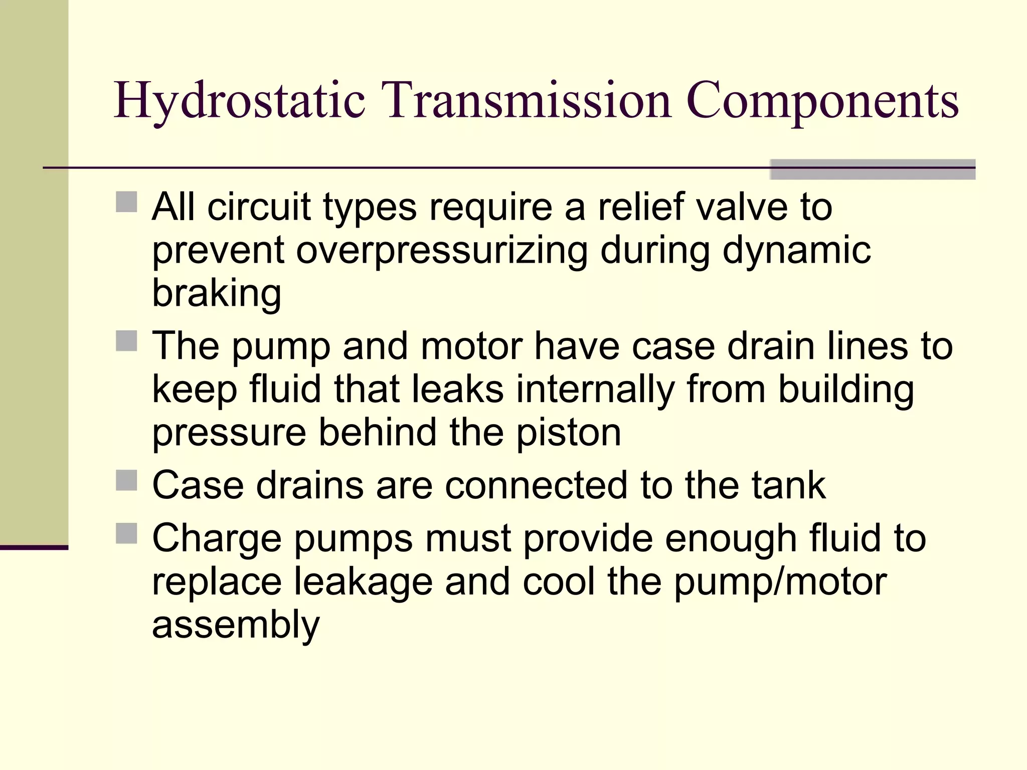 Hydrostatic transmissions | PPT