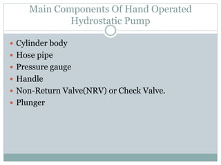 Hydro test pump | PPTX