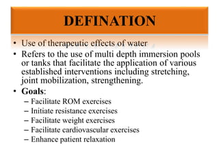 Hydrotherapy | PPTX