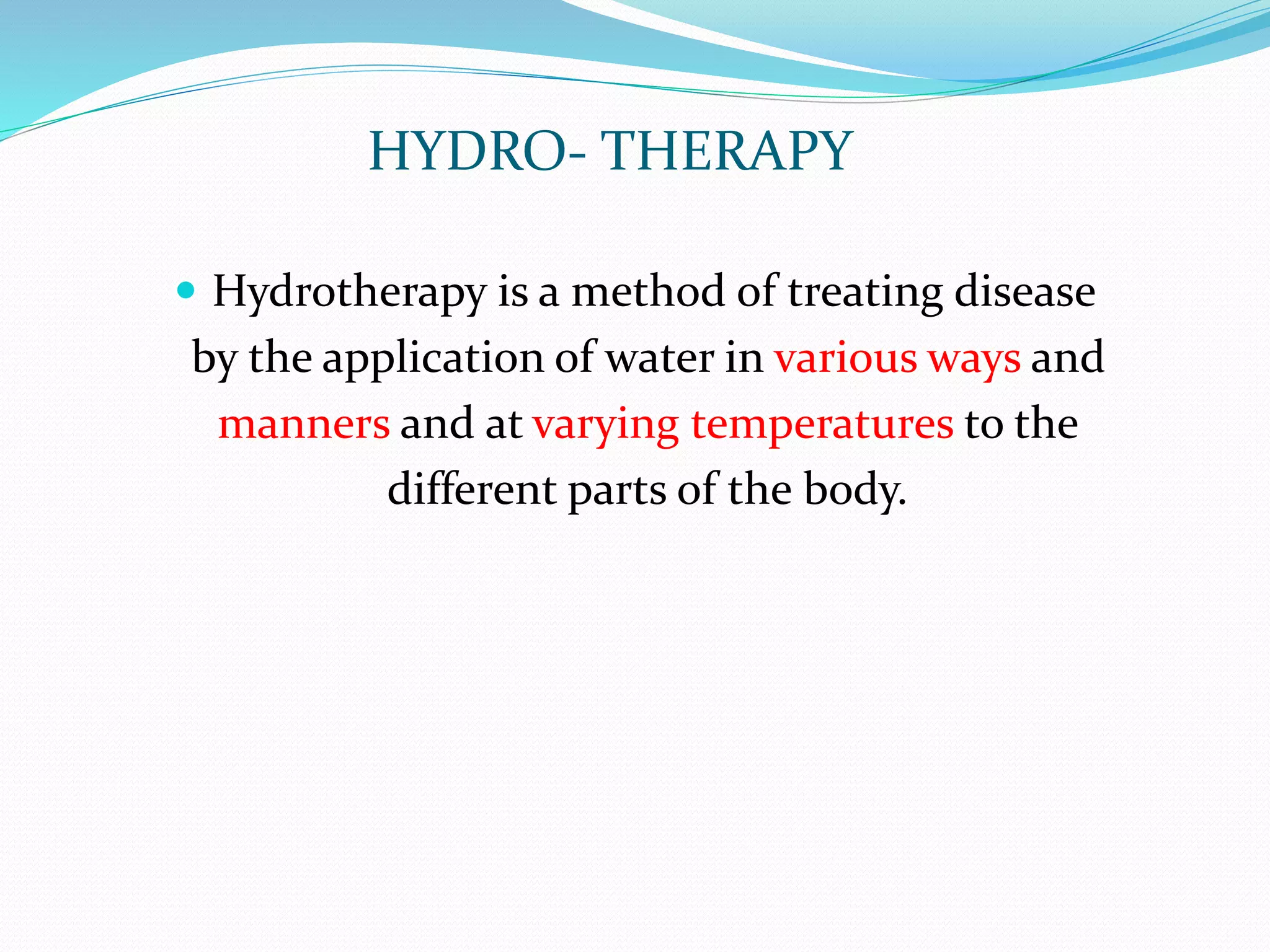 Hydrotherapy | PPTX