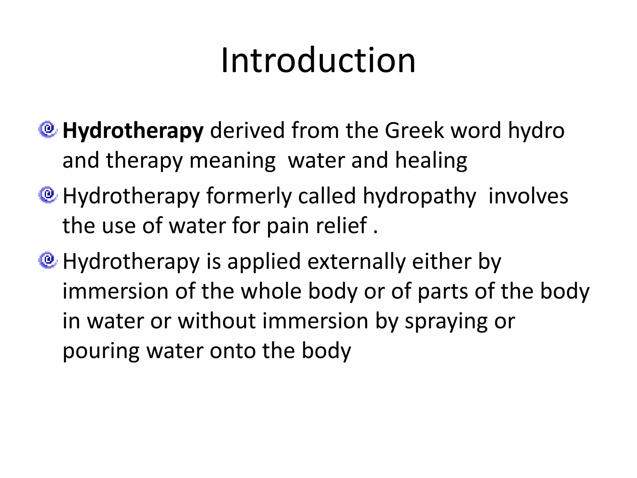 Hydrotherapy by pradeep | PPTX