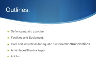 Aquatic exercise | PPTX