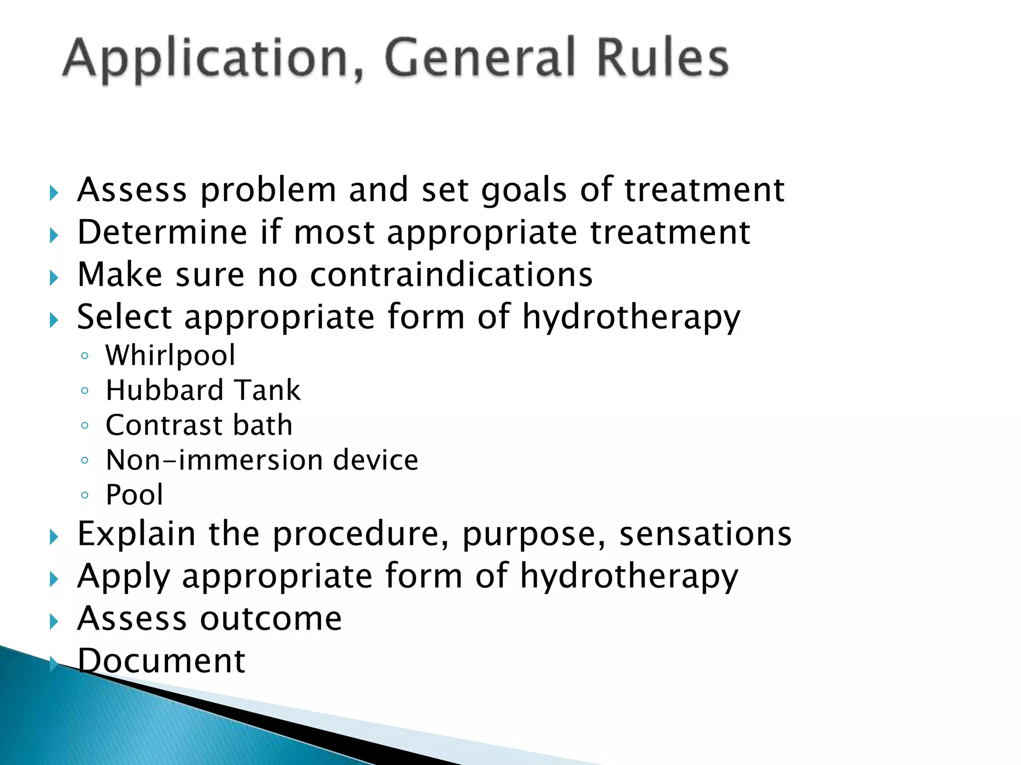 Hydrotherapy for physical therapy (lecture) | PPTX