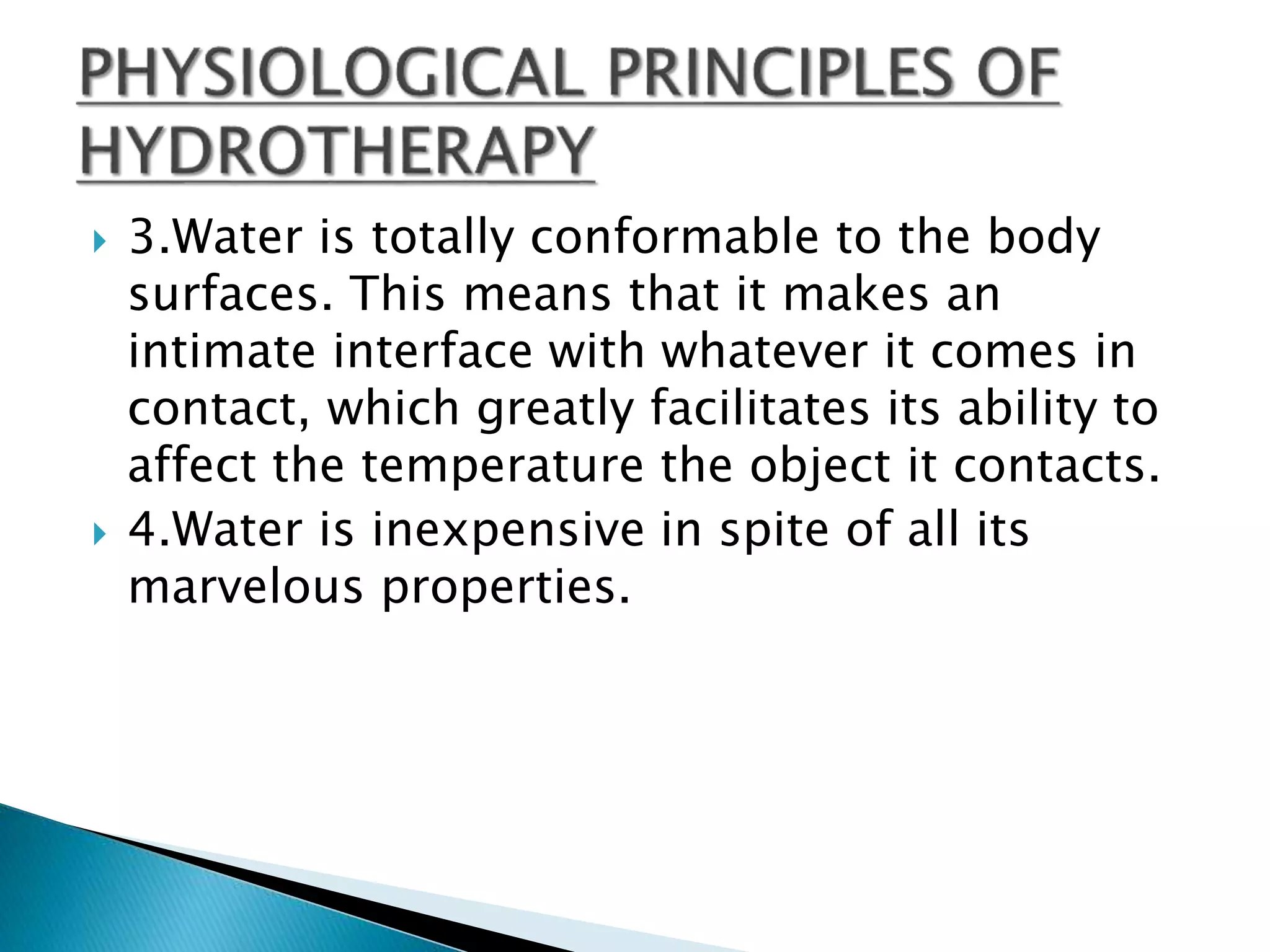 Hydrotherapy for physical therapy (lecture) | PPTX